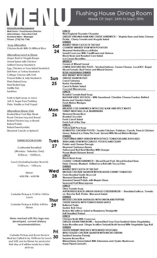 Flushing House - Dining Menu