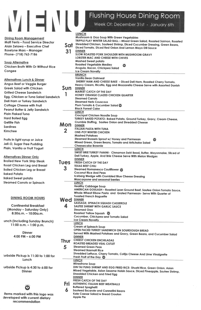 Flushing House - Dining Menu